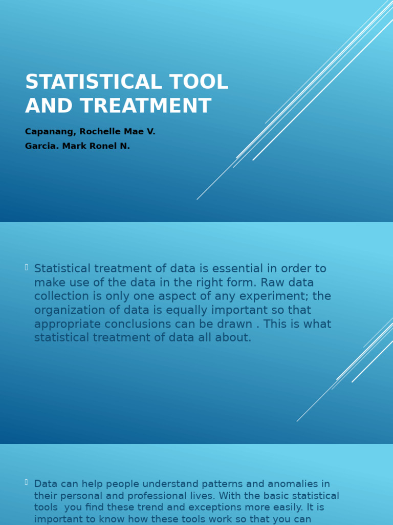 Statistical Tool and Treatment | PDF | Standard Deviation | Statistics