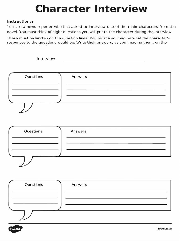 Character Interview Guide | PDF