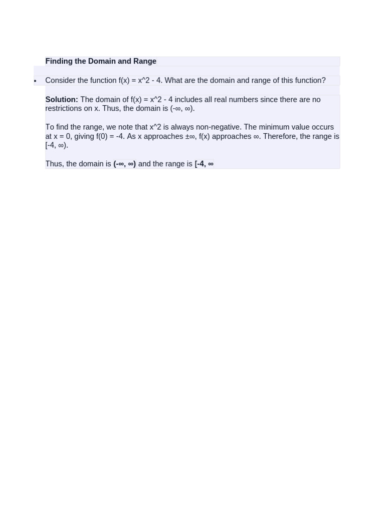 Finding The Domain and Range | PDF
