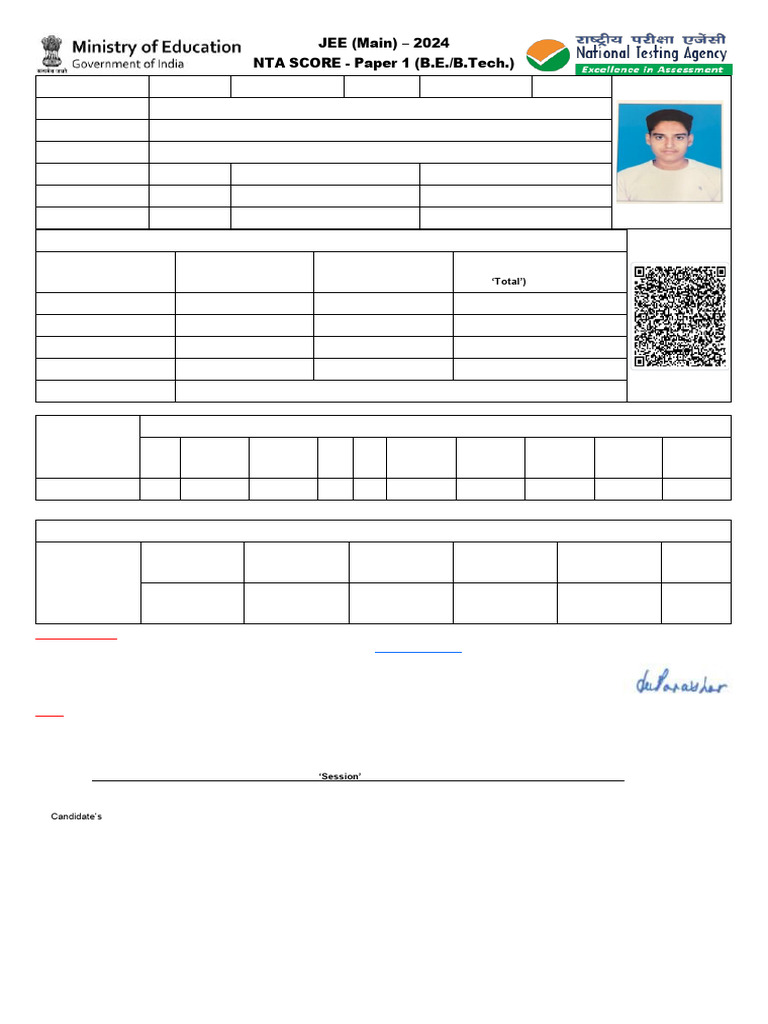 Joint Entrance Examination (Main) - India | PDF | Student Assessment ...