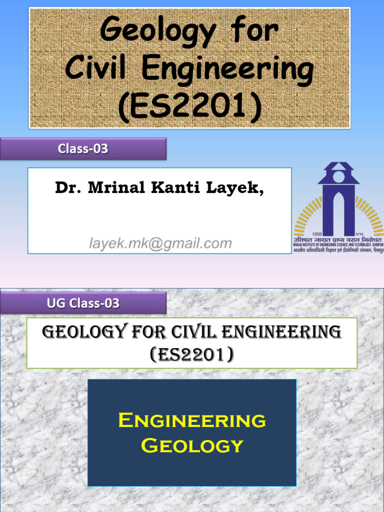 (Class03) UG Civil Engineering Geology | PDF | Rock (Geology) | Dam