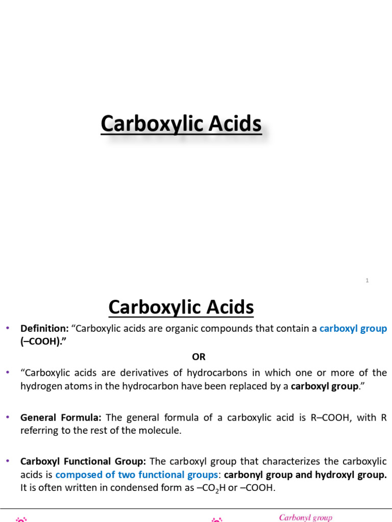 Carboxylic Acids | PDF | Carboxylic Acid | Functional Group