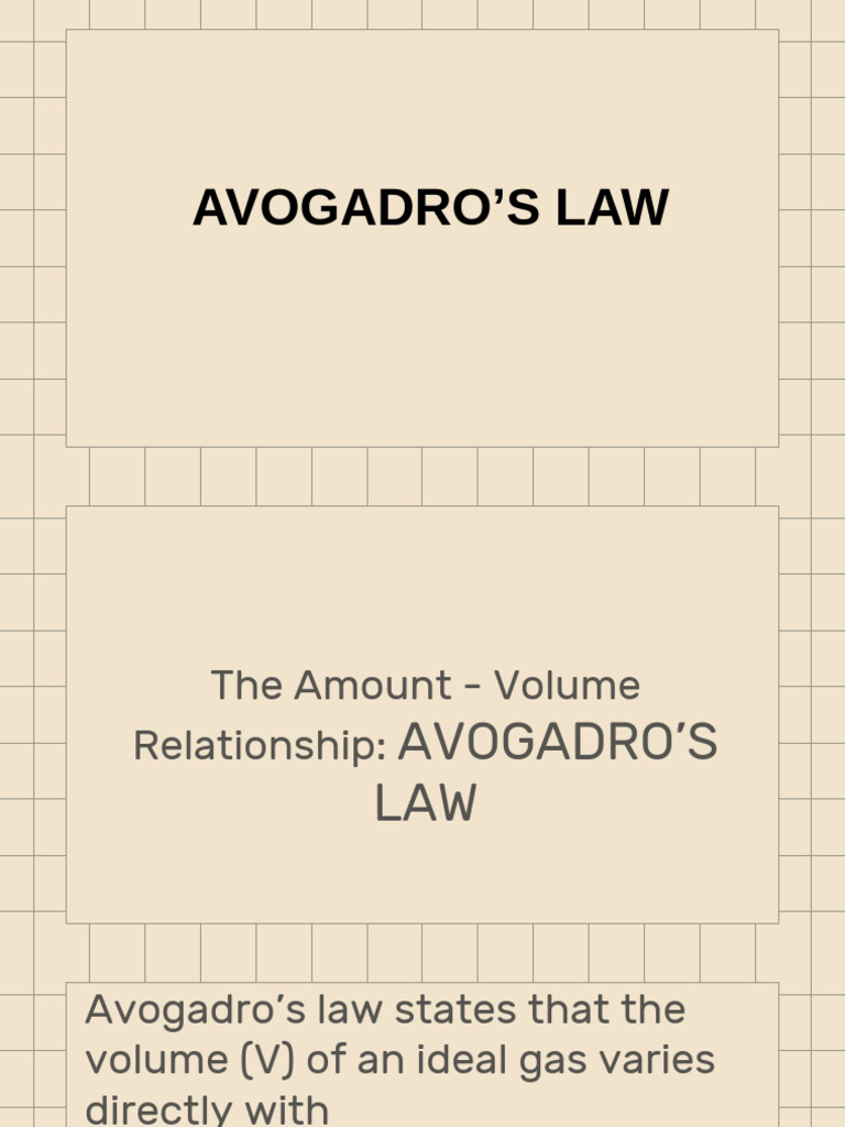 GAS LAW Avogadros Law | PDF