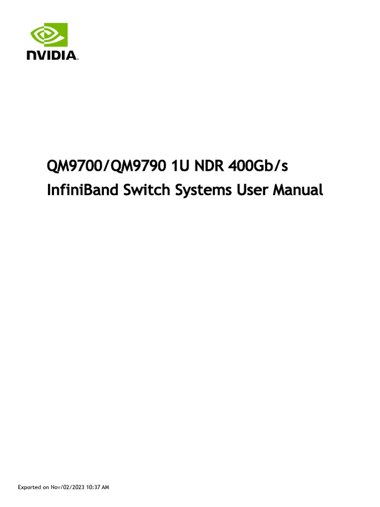 qm9700 qm9790 1u NDR 400gb S Infiniband Switch Systems User Manual | PDF | Computer Network ...
