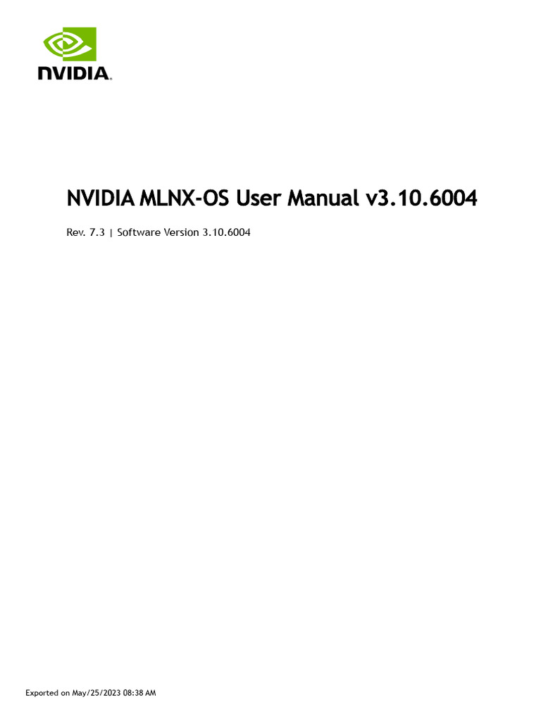 Nvidia Mlnx-Os User Manual v3.10.6004 - 05!25!2023 | PDF | Computer ...