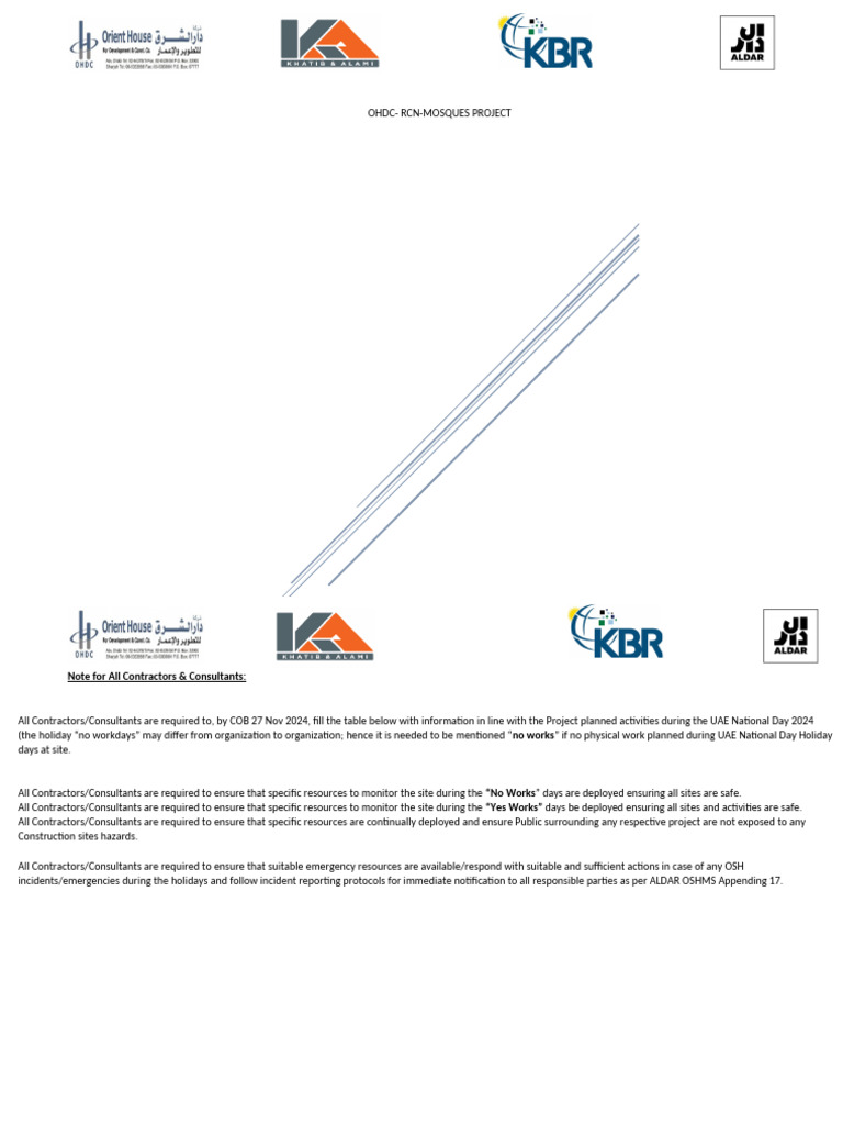 OHDC - Project OSH Monitoring and Emergency Response - UAE National Day ...