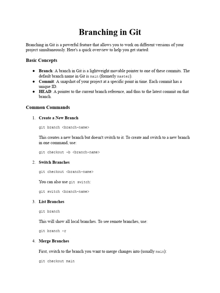 Branching in Git Chapter No 3.docx-1 | PDF | Computing | Software