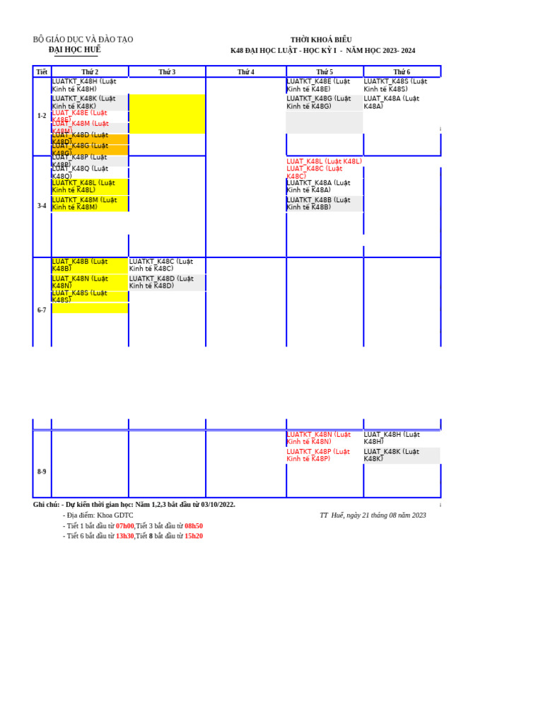 TKB Luật hk1 24 25 GDTC | PDF