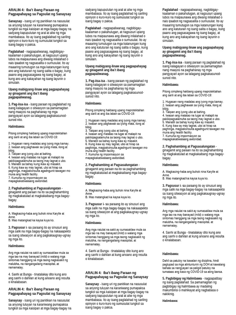 Aralin 5 Sanaysay | PDF