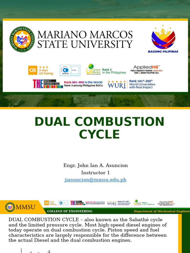 Dual Cycle | PDF | Diesel Engine | Heat