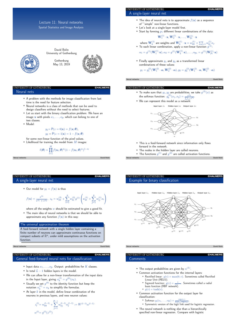 F11 Handout | PDF | Artificial Neural Network | Statistical Classification