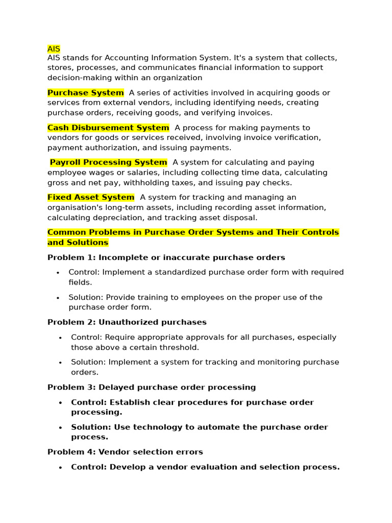 Introduction To AIS | PDF | Regulatory Compliance | Inventory