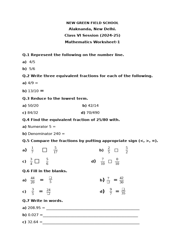 Worksheet 1 | PDF | Lexicology | Division (Mathematics)