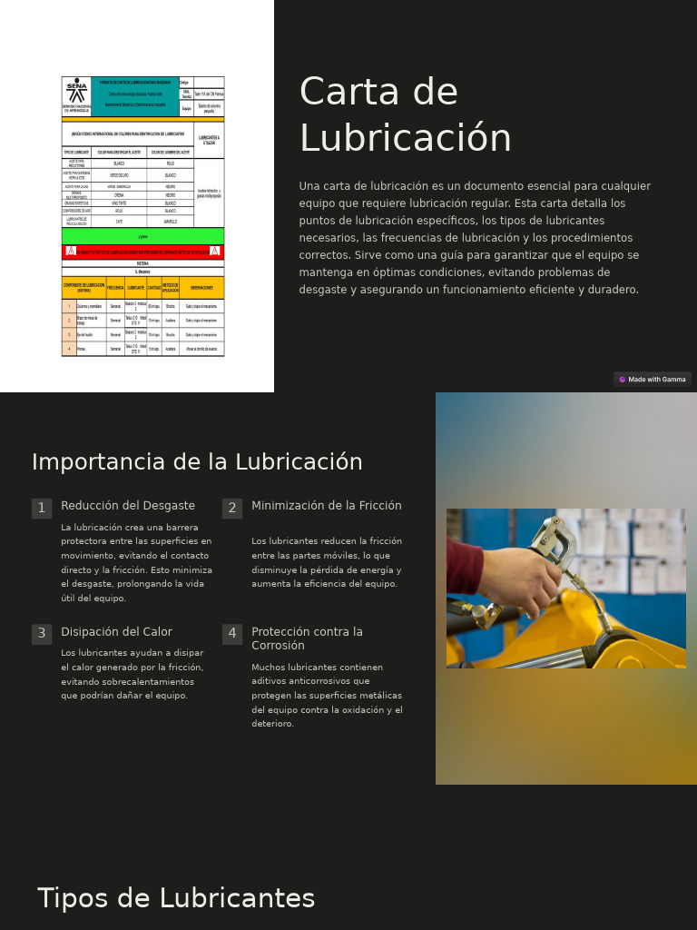 Carta de Lubricacion 1 | PDF | Lubricante | Rodamiento (Mecánico)