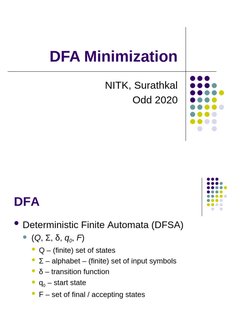 Dfa Minimization Pdf String Computer Science Models Of Computation 6341