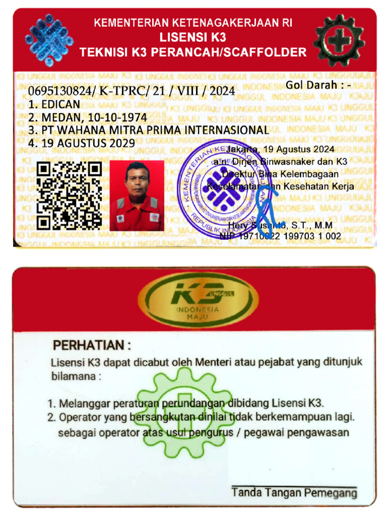 Kartu K3 Edican 19082024 | PDF