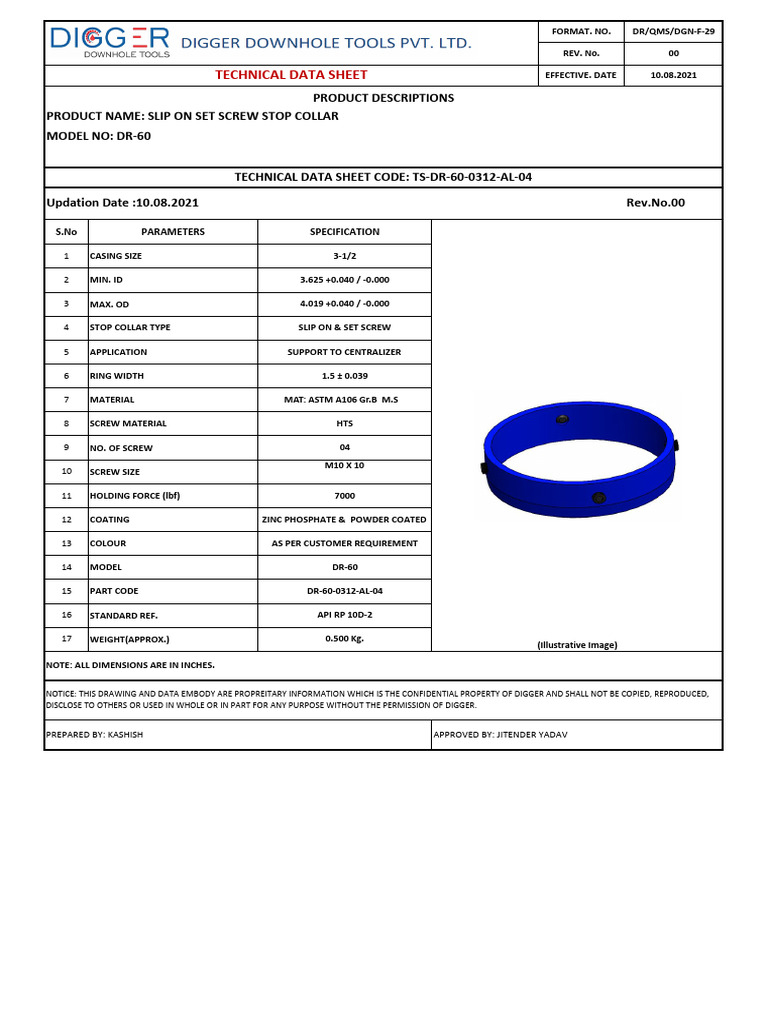 Digger Downhole Tools - Stop Collars | PDF