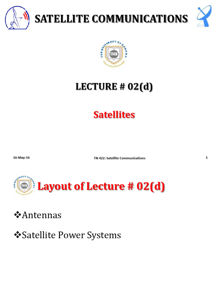 Lecture 02 D Pdf Antenna Radio Electromagnetic Spectrum