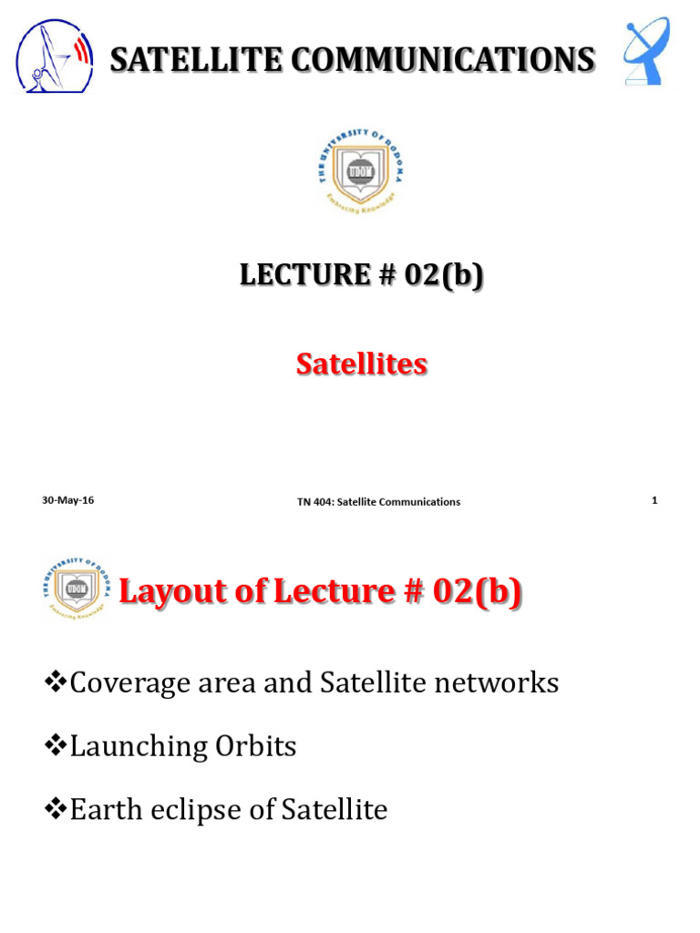 Lecture 02 (B) | PDF | Communications Satellite | Satellite