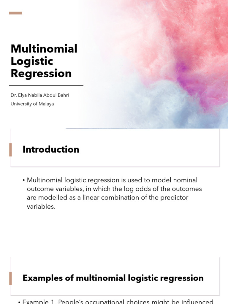Multinomial Logistic Regression | PDF | Logistic Regression | Linear Regression