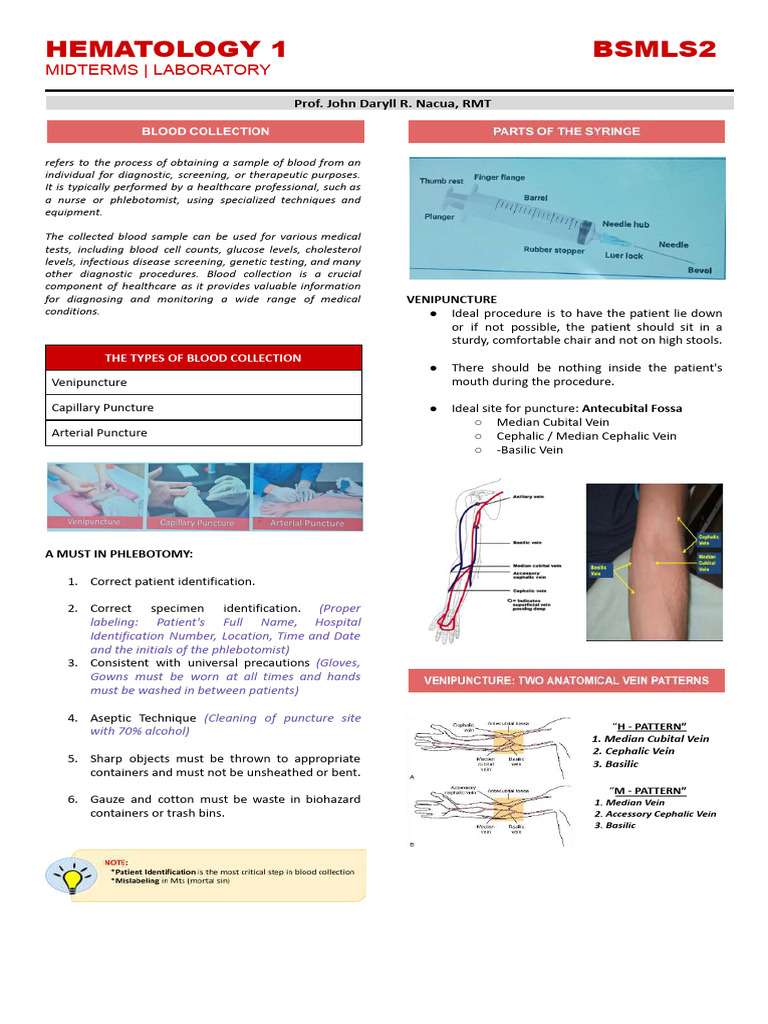 Hematology Lab Midterms Transes | PDF | Medical Specialties | Clinical Medicine