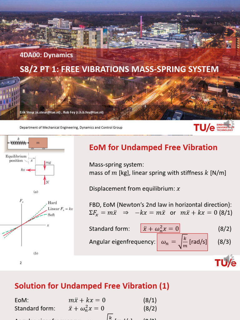 CH8 FreeVibrationsMassSpringSystem | PDF | Acceleration | Velocity