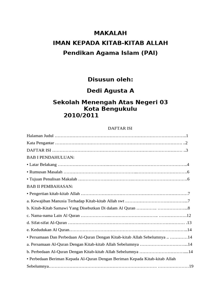 MAKALAH Kitab Kitab | PDF