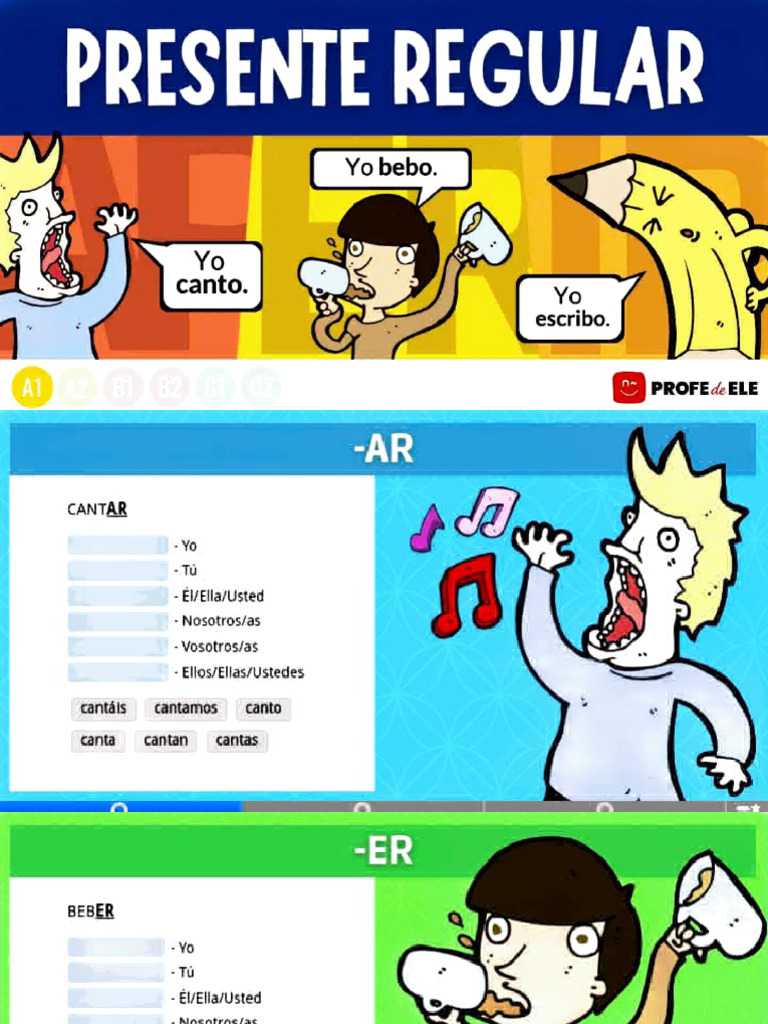 Profedeele. Presente de Verbos Regulares. | PDF