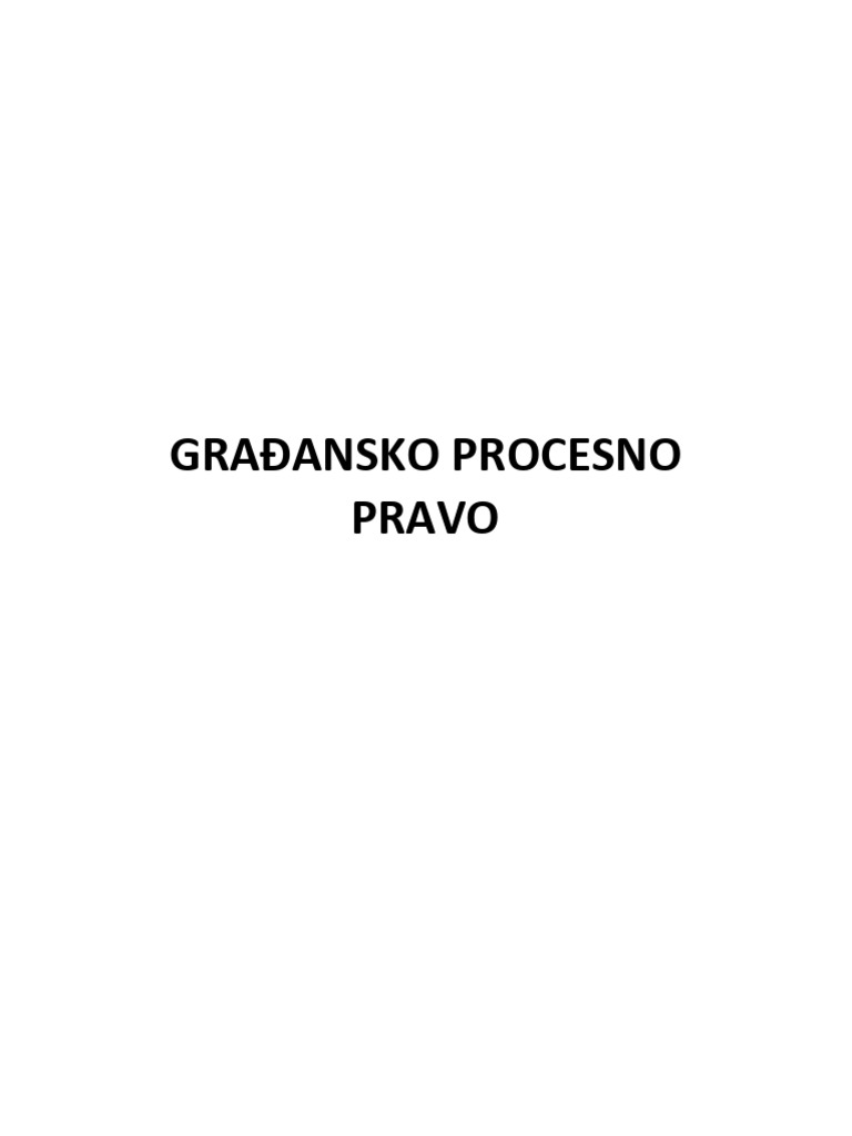 Građansko Procesno Pravo Sanjina Skripta | PDF