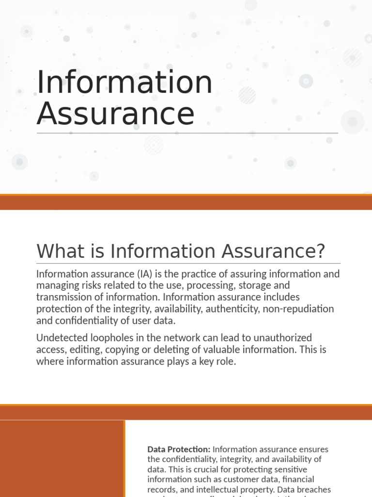 Information Assurance | PDF | Information Security | Computer Security