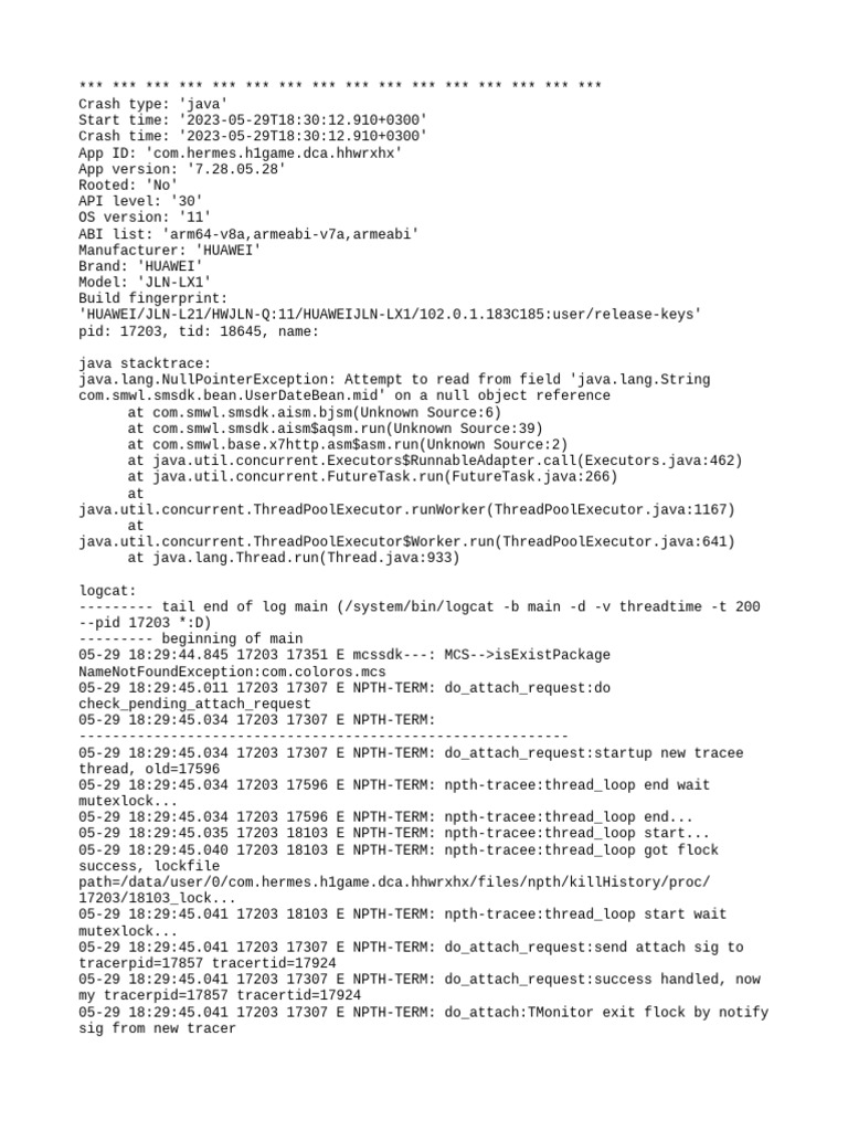 Catchlogs - 2023-05-29 at 18-30-12 - 7.28.0 - .Java | PDF | Computing | Operating System Technology