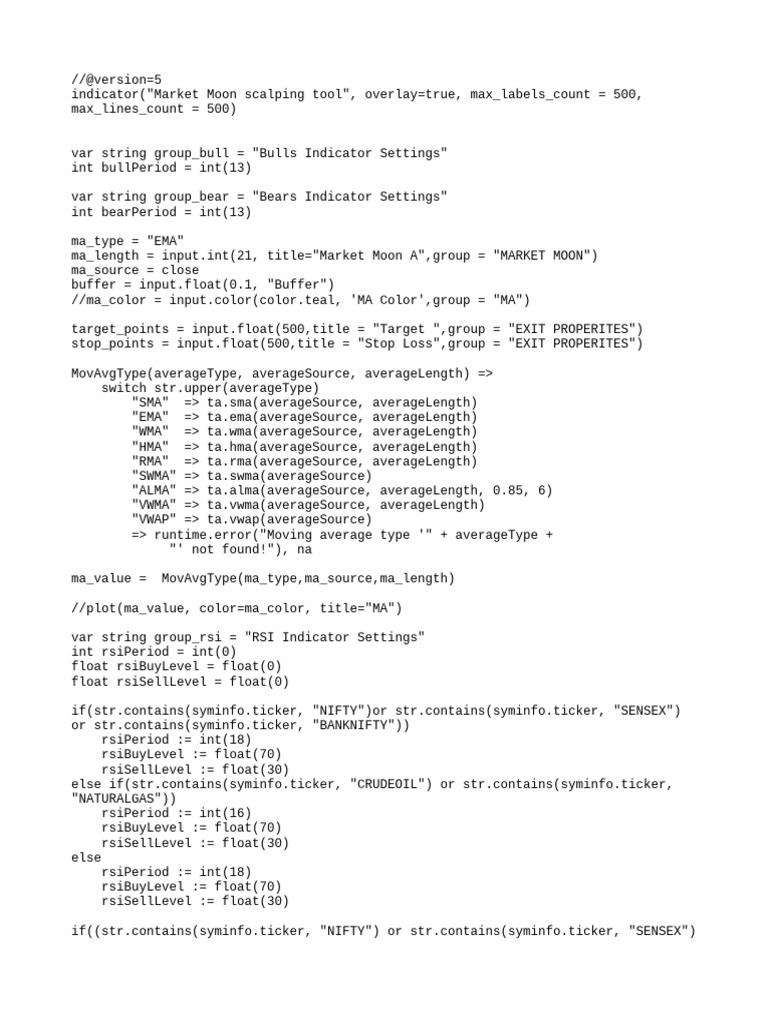 Market Moon Scalping Tool Script | PDF | Financial Markets | Computer ...