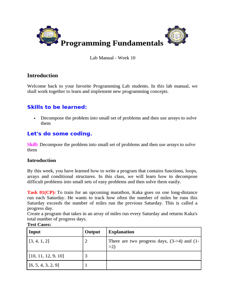 Lab 10-Programming Fundamentals | PDF | Computer Programming | String ... Lab 10-Programming Fundamentals | PDF | Computer Programming | String ...