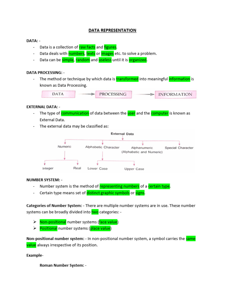 Data Representation (Part 1) | PDF | Numbers | Lexicology