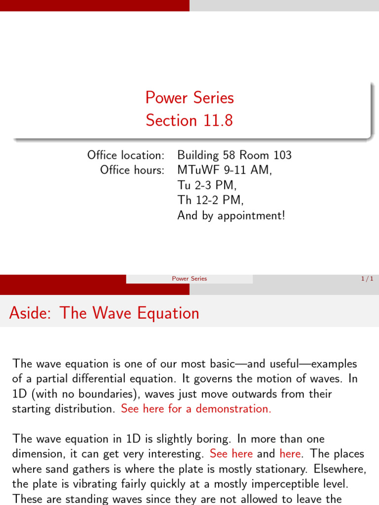 Topic20 Power Series Notes | PDF | Power Series | Trigonometric Functions