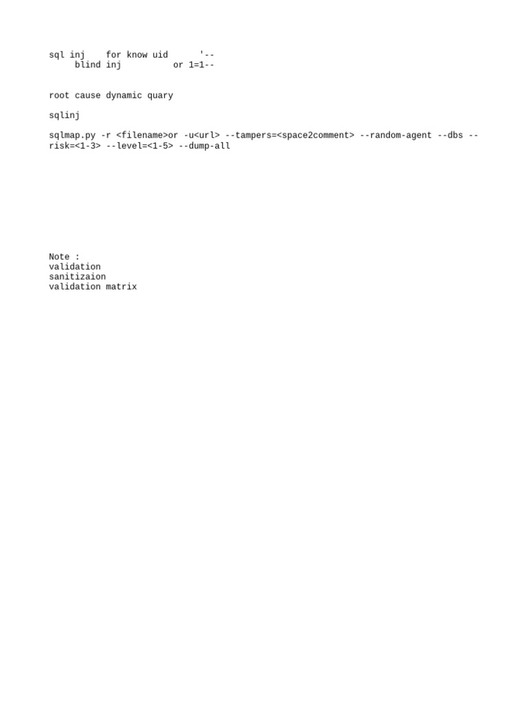 SQL Injection Techniques and Risks | PDF