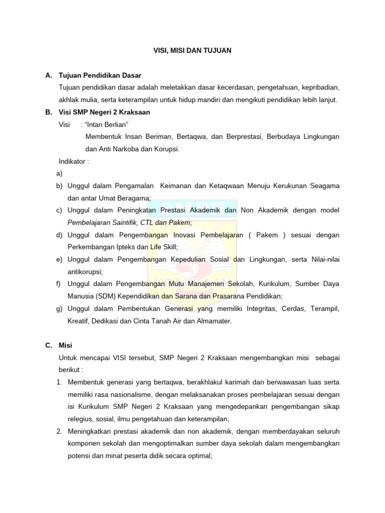 Visi Dan Misi | PDF