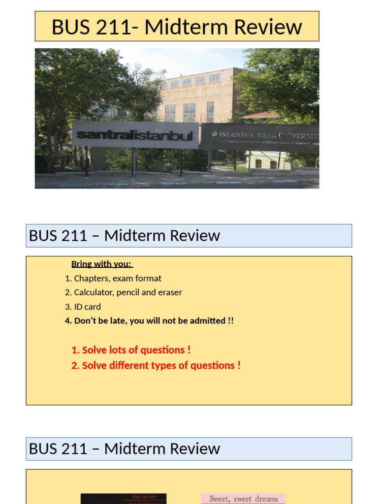 BUS 211 Midterm Review Guide | PDF | Equity (Finance) | Expense