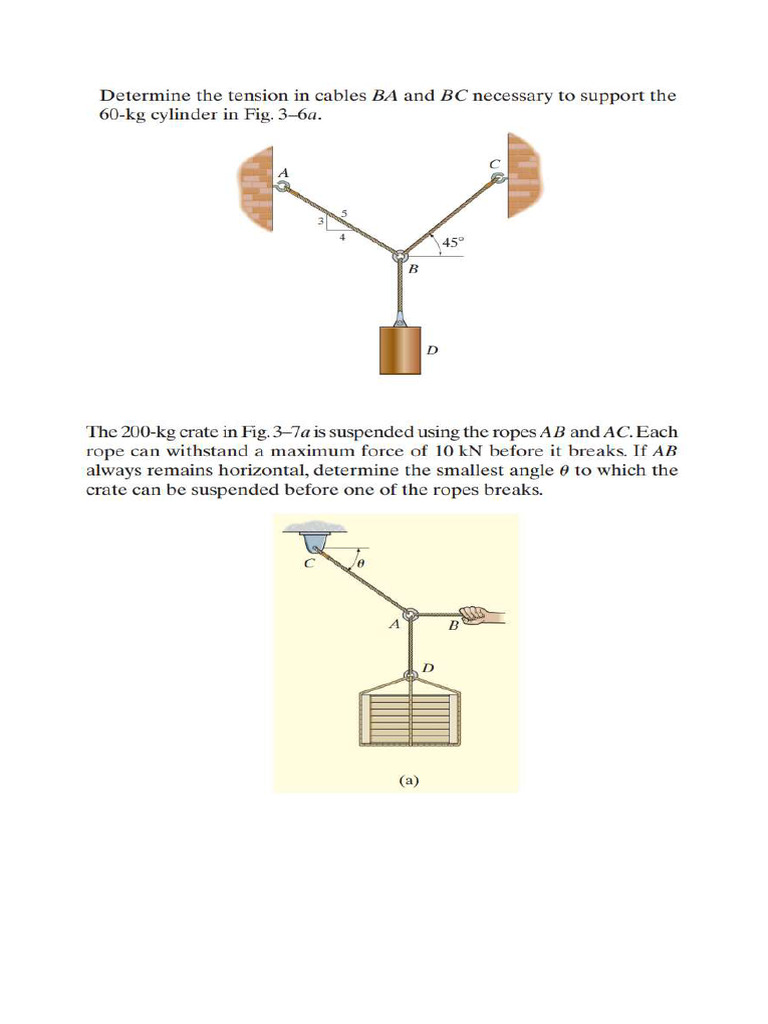 Chapter 3 Equilibrium of A Particle Problems and Figures | PDF