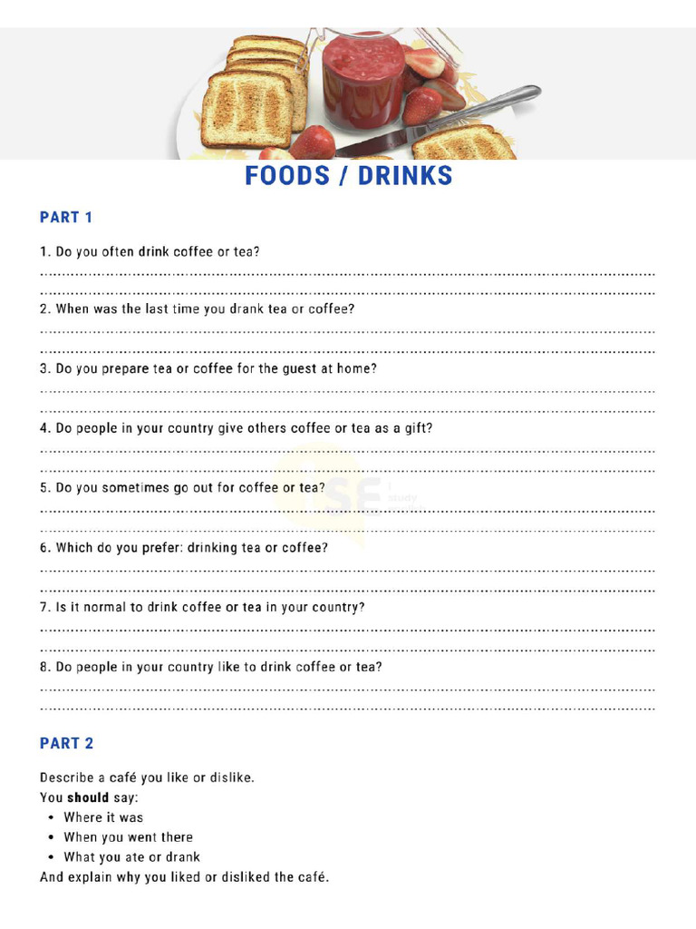 Speaking - Food and Drinks | PDF
