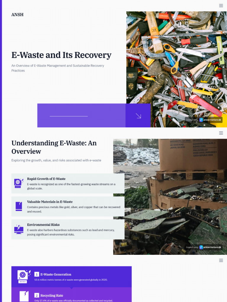 E Waste and Its Recovery Presentation | PDF