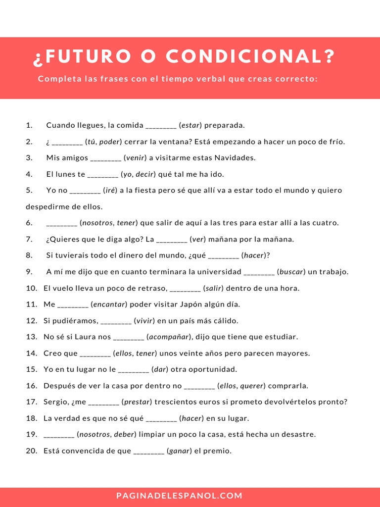 Futuro o Condicional | PDF