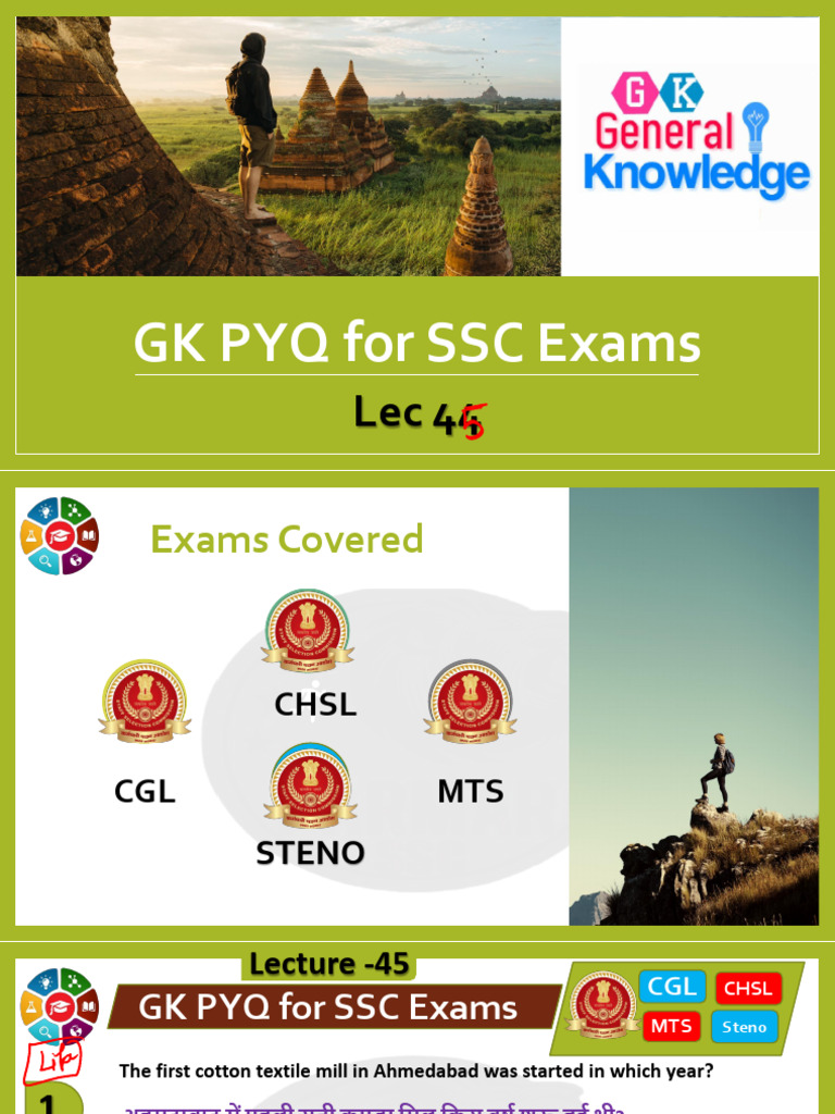 Lecture - 45 GK - Pyq For SSC | PDF