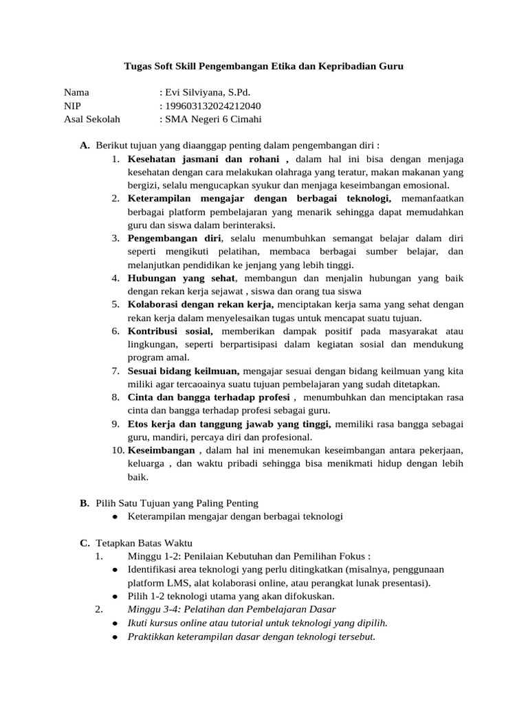 Tugas Soft Skill Pengembangan Etika Dan Kepribadian Guru | PDF