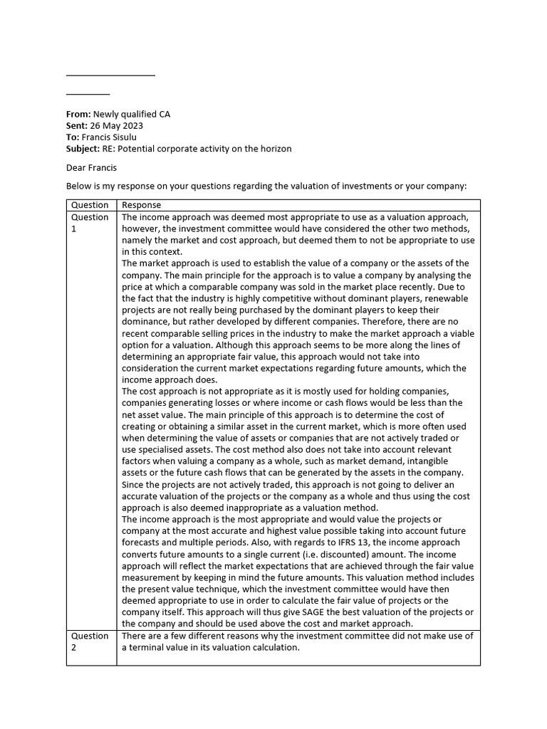 Task B - Guided Marking Scripts | PDF | Valuation (Finance) | Capital ...