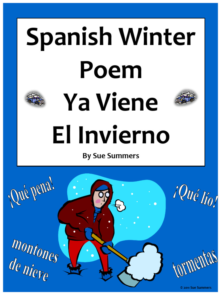 01 - Spanish Winter Poem - Ya Viene El Invierno - Spanish Poetry | PDF ...