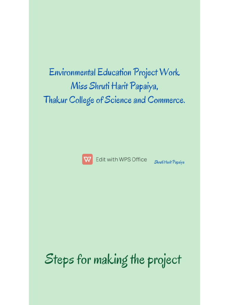 Environmental Education Project Work | PDF