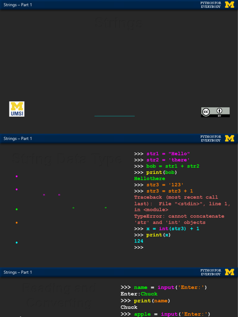 UMich Python T6.1 | PDF | String (Computer Science) | Python (Programming Language)