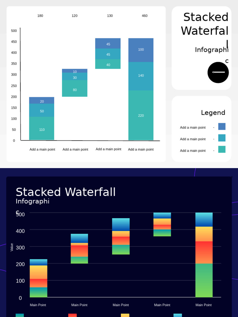 Professional Stacked Waterfall Infographic | PDF