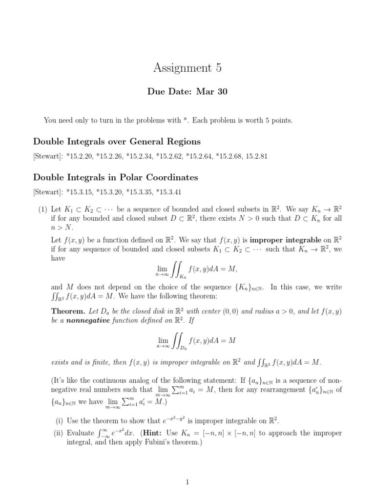 Assignment5 4 | PDF | Function (Mathematics) | Integral